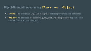 Comprehensive Guide to Object-Oriented Programming Classes in Python | PDF