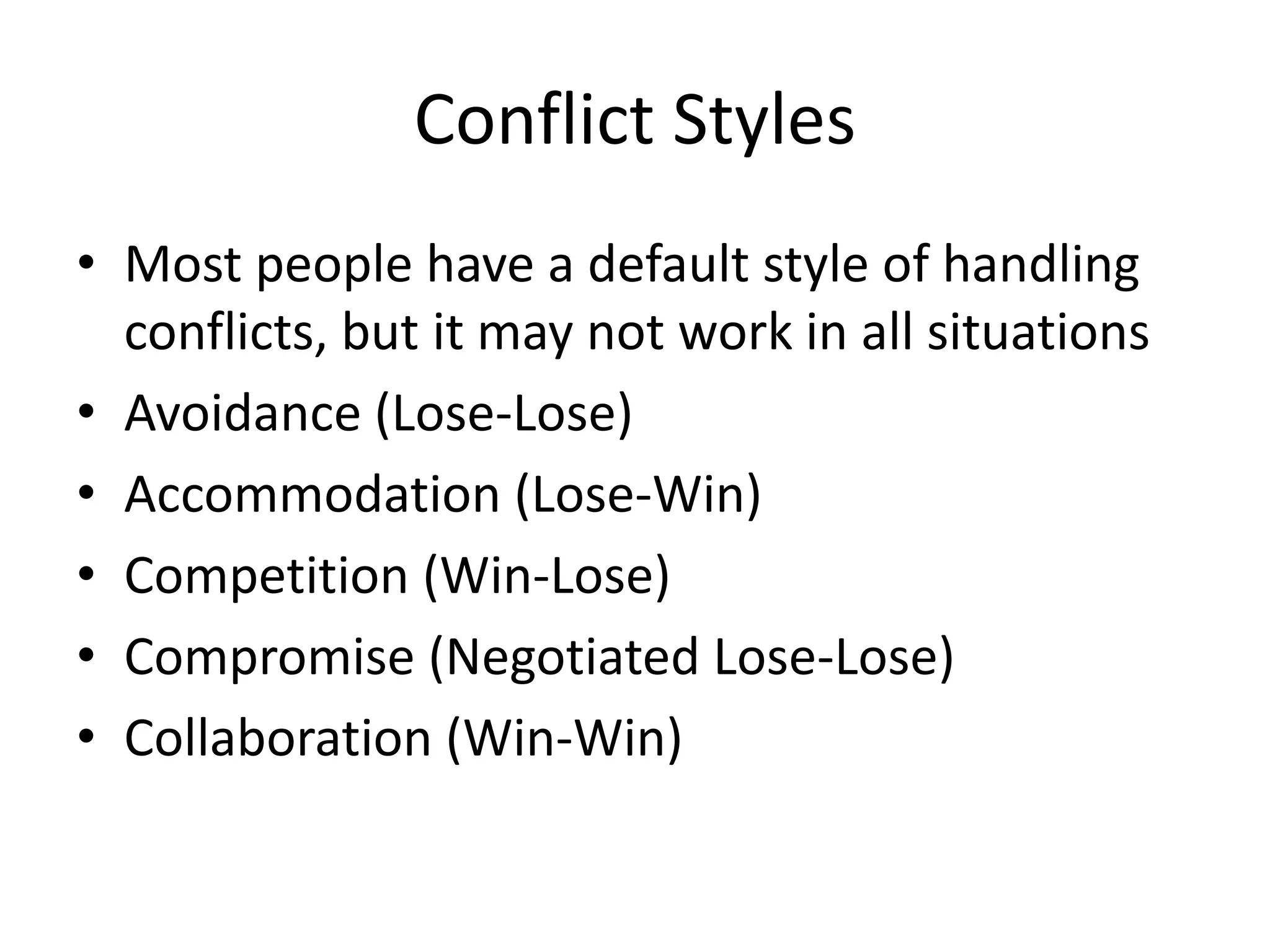 Conflict Styles | PPT
