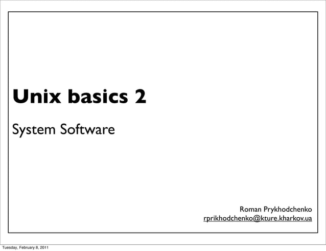 2 Unix basics. Part 2 | PPT
