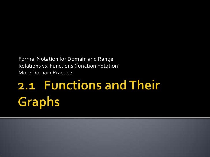 2.1.1 functions and their graphs