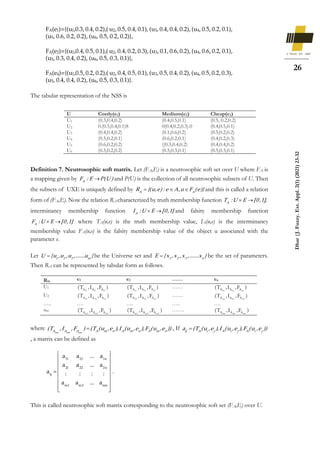 Neutrosophic soft matrices and its application in medical diagnosis | PDF