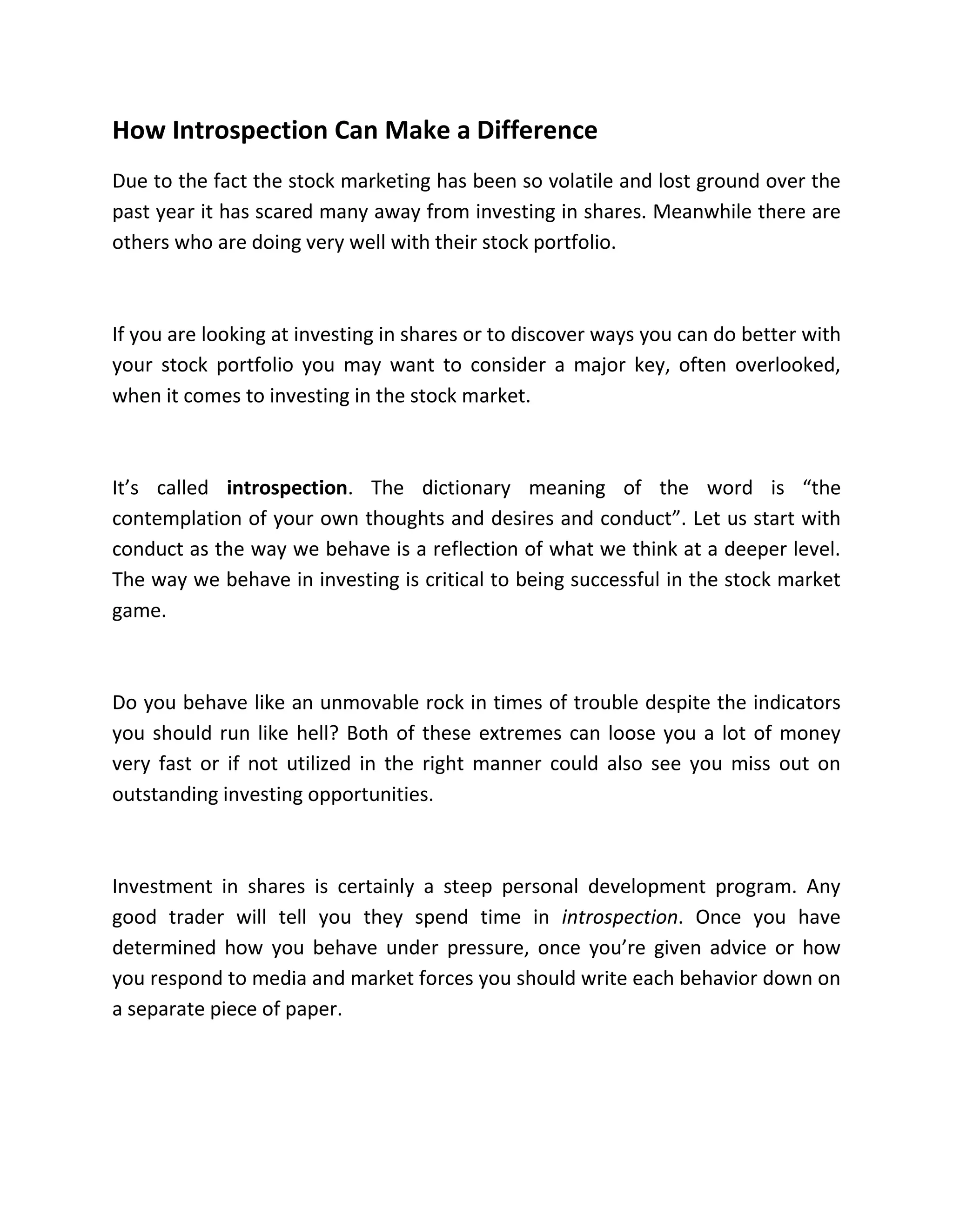 Introspection | DOCX