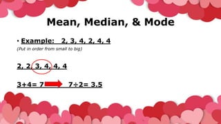 Mean Median Mode Range | PPTX