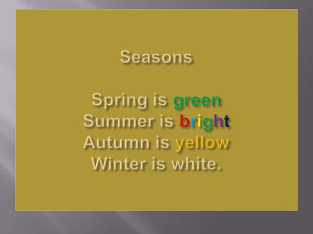 The seasons and the weather | PPTX