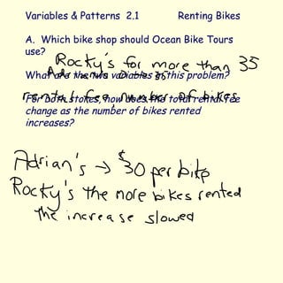 Variables & Patterns Problem 2.1 | PPT
