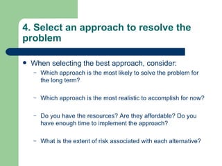 Guidelines to Problem Solving and Decision Making | PPT