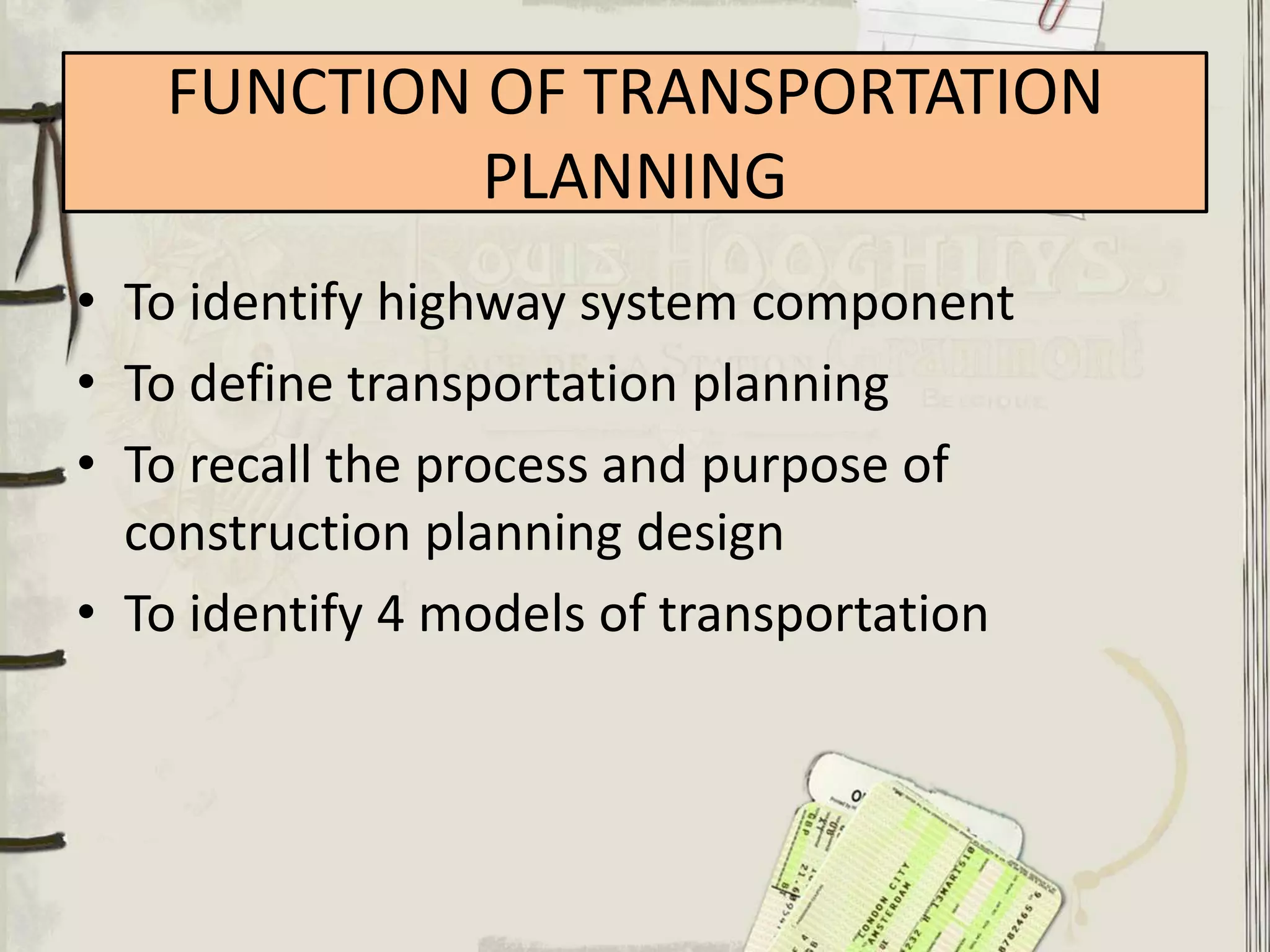 TRANSPORTATION PLANNING | PPTX