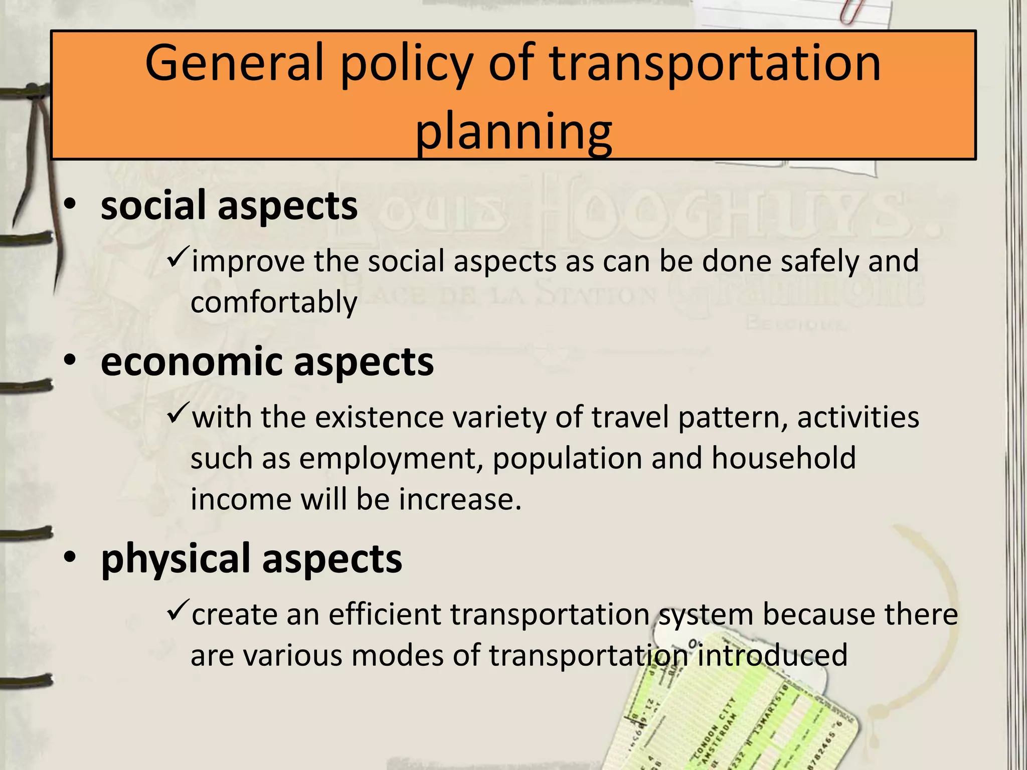 TRANSPORTATION PLANNING | PPTX