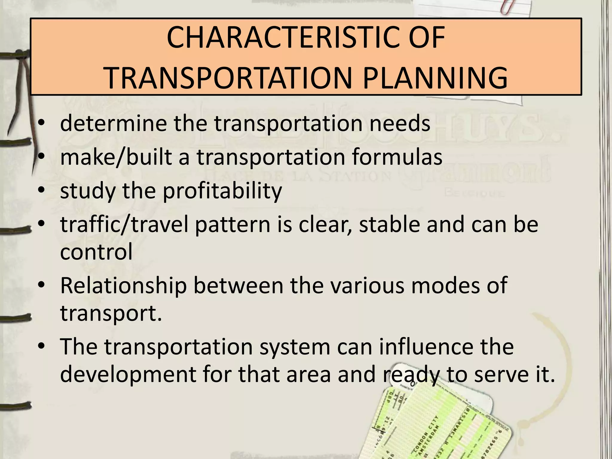 TRANSPORTATION PLANNING | PPTX