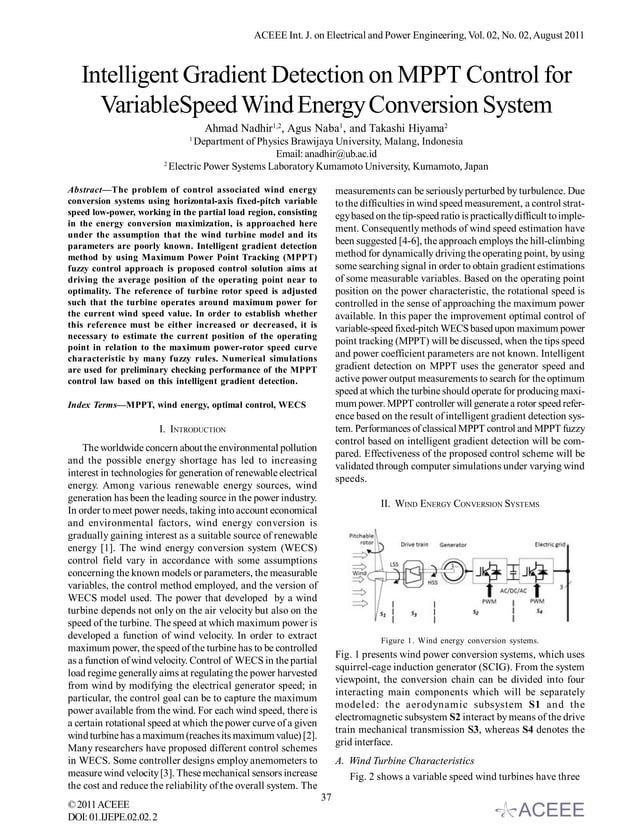 Intelligent Gradient Detection On Mppt Control For Variablespeed Wind