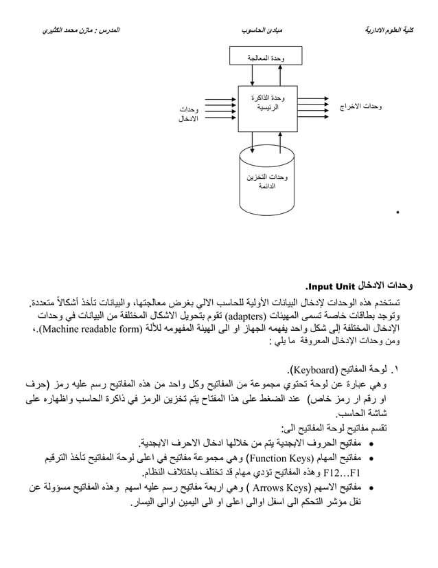 introduction to computer in Arabic notes: class 2 | PDF