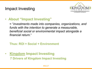 Financing Business for Kingdom Impact by Louis Rossouw | PPTX