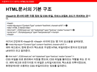 처음부터 다시 배우는 HTML5 & CSS3 강의자료 2일차 | PPT