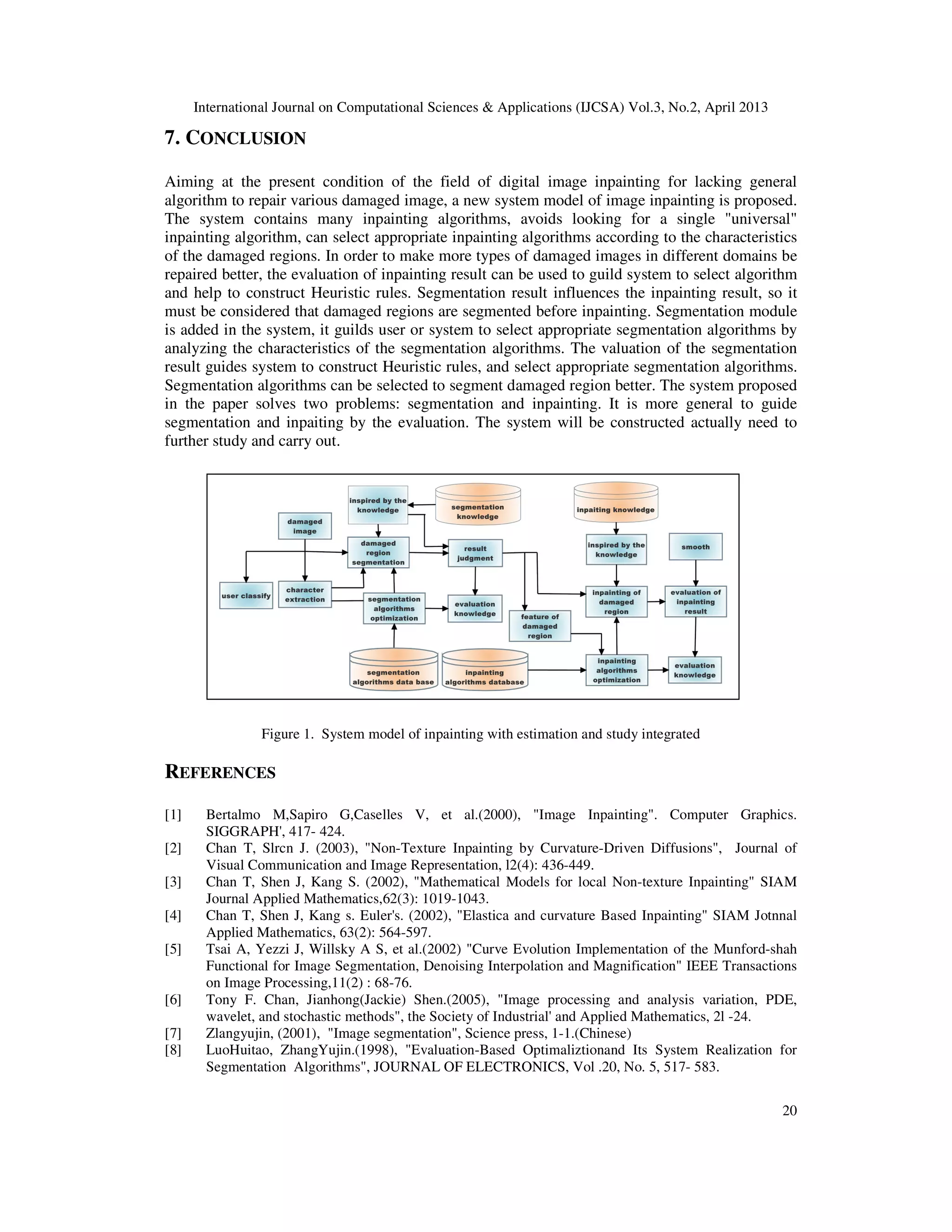 Image Inpainting System Model Based on Evaluation | PDF