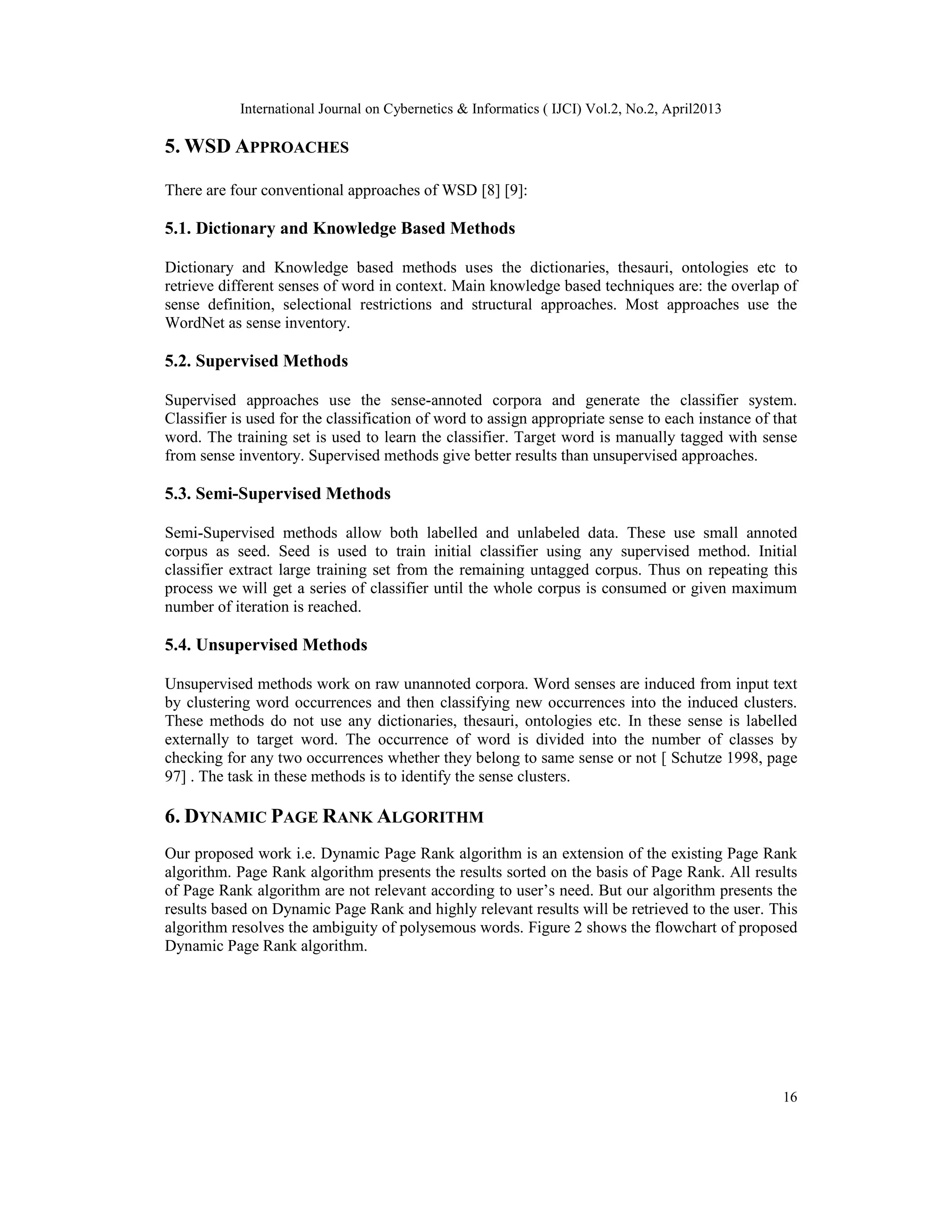 MODIFIED PAGE RANK ALGORITHM TO SOLVE AMBIGUITY OF POLYSEMOUS WORDS | PDF