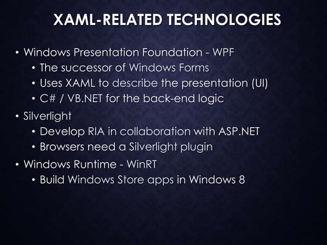 xaml overview | PPT | Free Download
