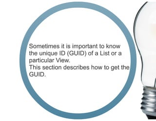 SharePoint Lesson #2: How to get the GUID | PDF