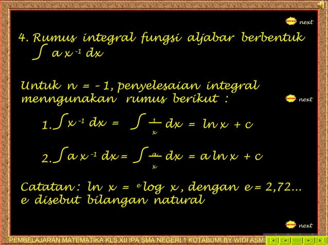 2. integral taktentu fungsi aljabar | PPT