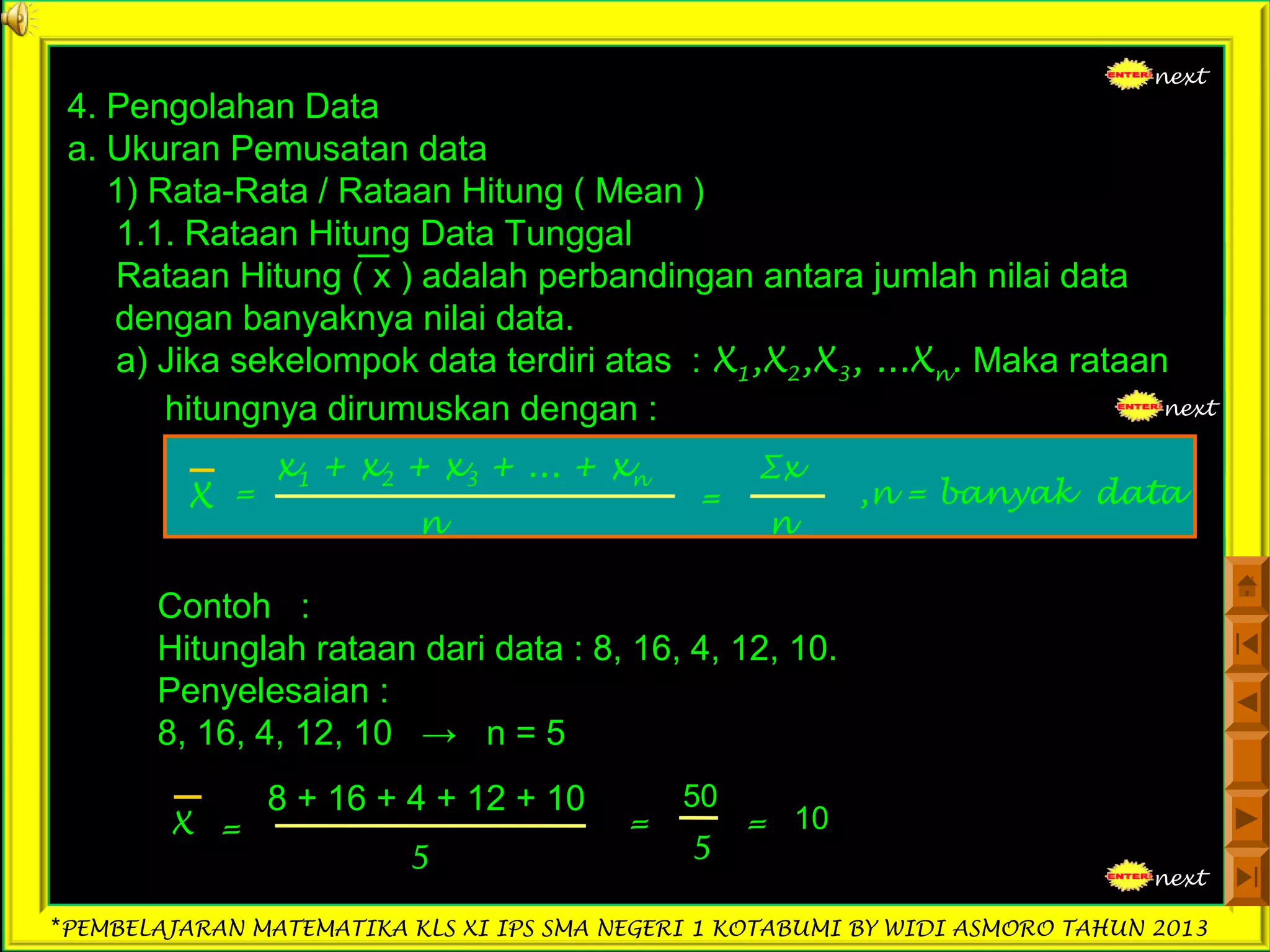 2. Rataan Hitung ( Mean ) | PPT