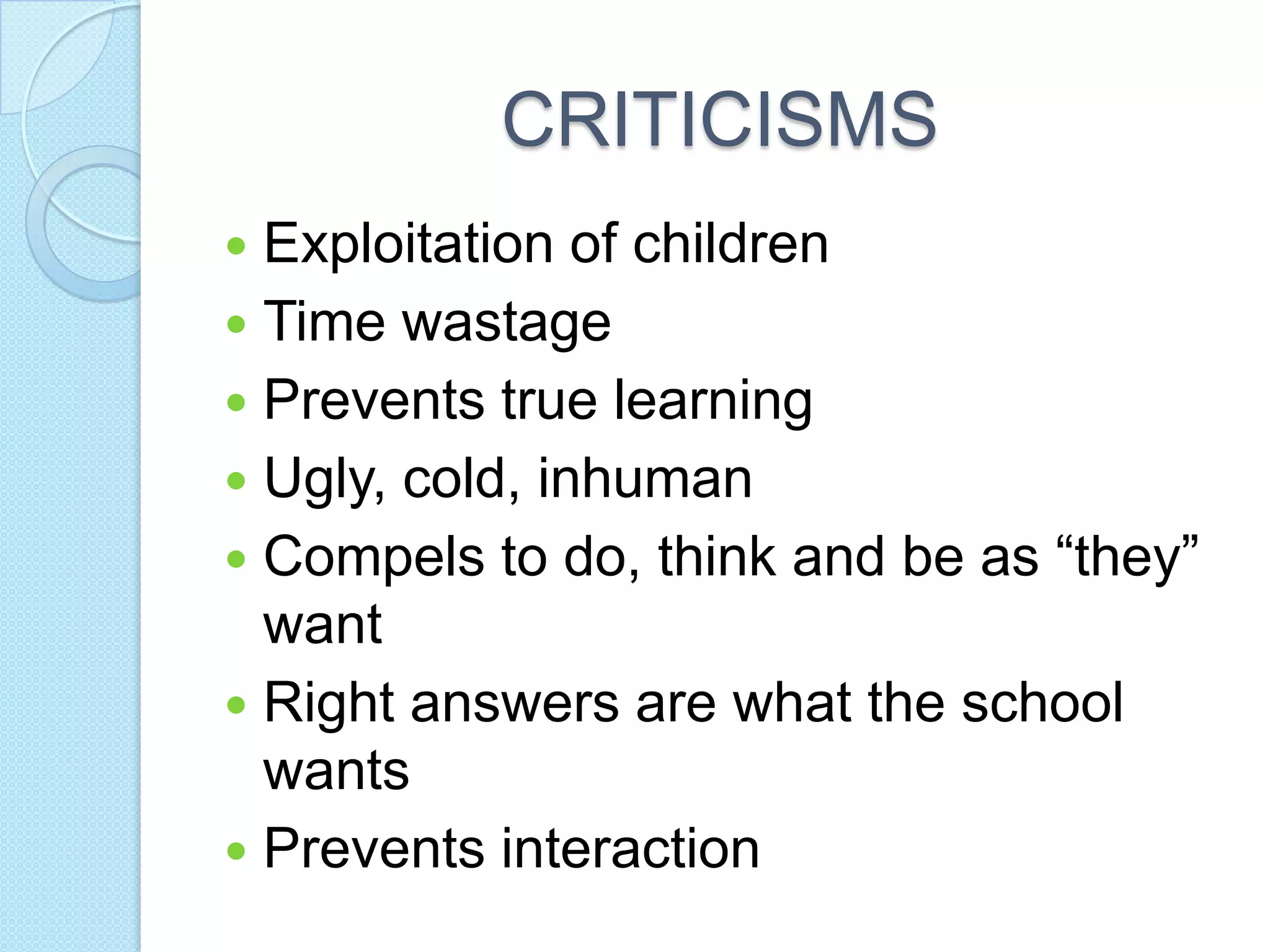 2.1 school is bad for childrenfor 1st semester for KU's BBA | PPT