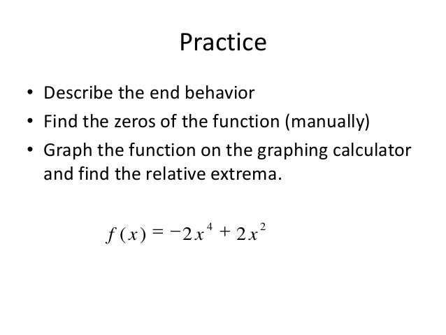2.2 polynomial functions of higher degree