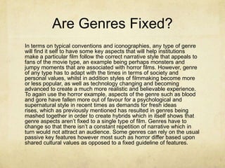 Genre Research | PPTX | Horror | Genres
