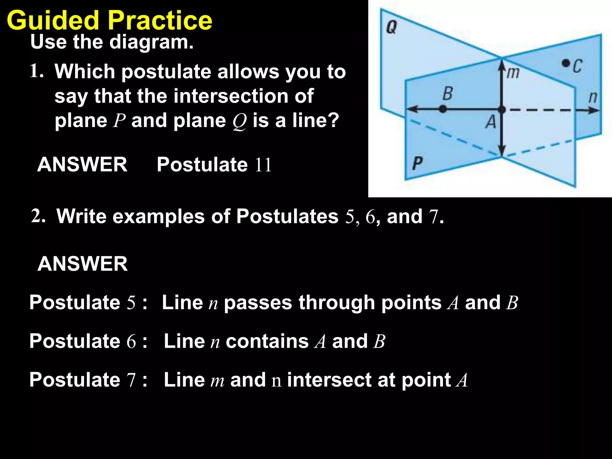 2.4 use postulates and diagrams | PPTX
