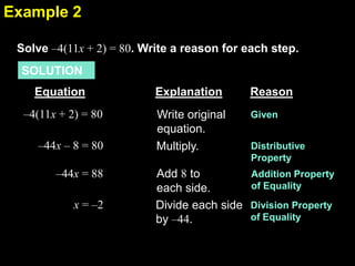 2.5 reason using properties from algebra | PPT