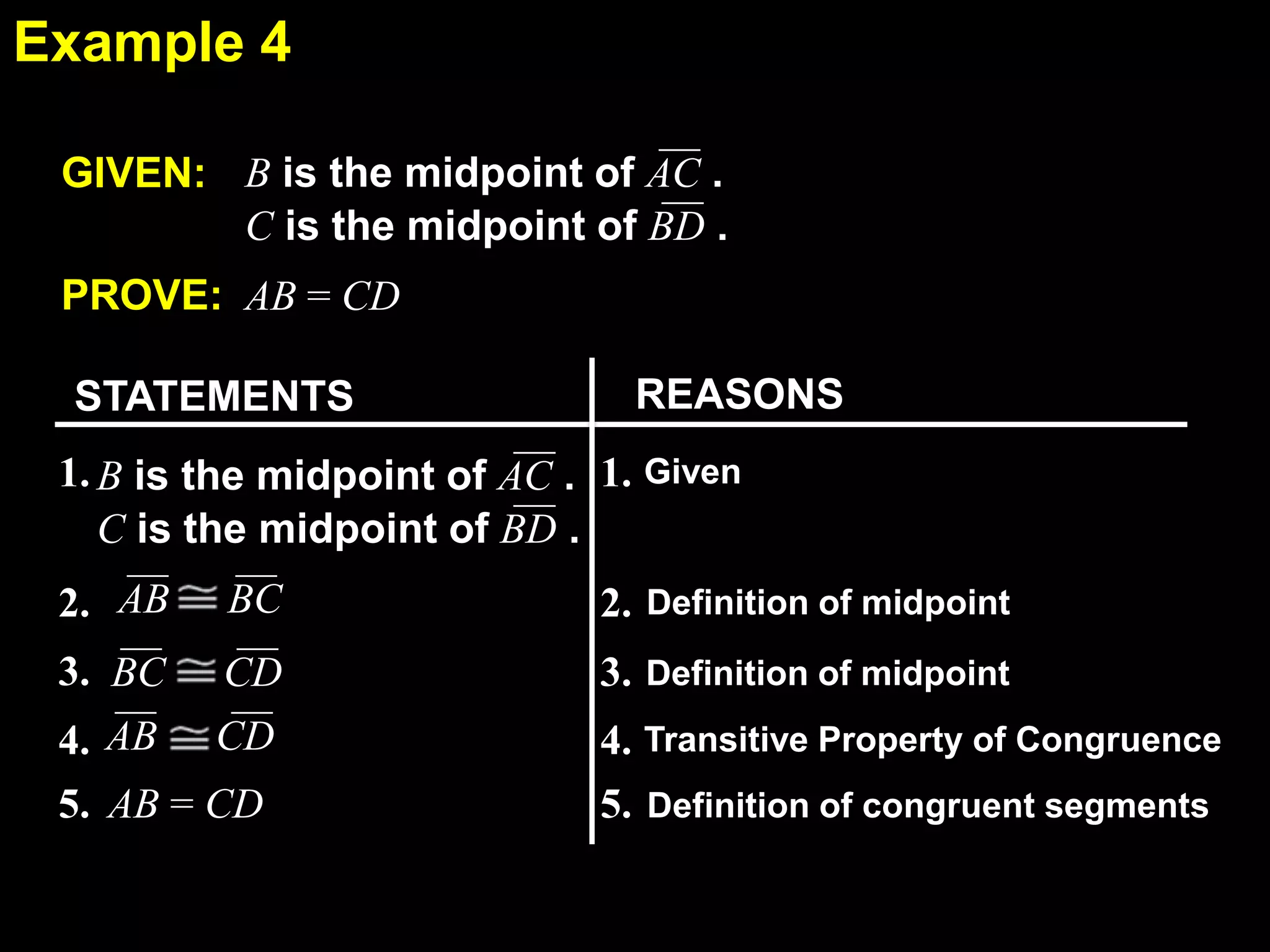 2.6 prove statements about segments and angles | PPT