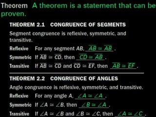 2.6 prove statements about segments and angles | PPT