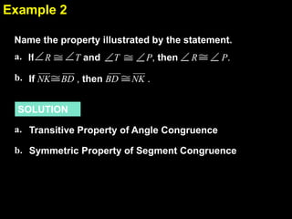 2.6 prove statements about segments and angles | PPT