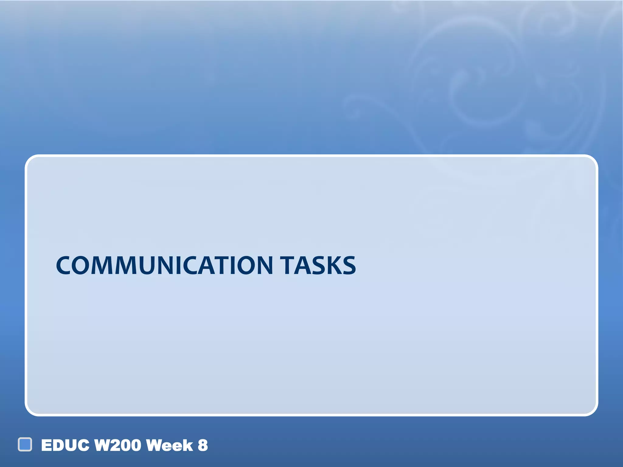 2. intro to communication tasks | PPTX