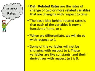 2.6 Related Rates | PPTX | Physics | Science