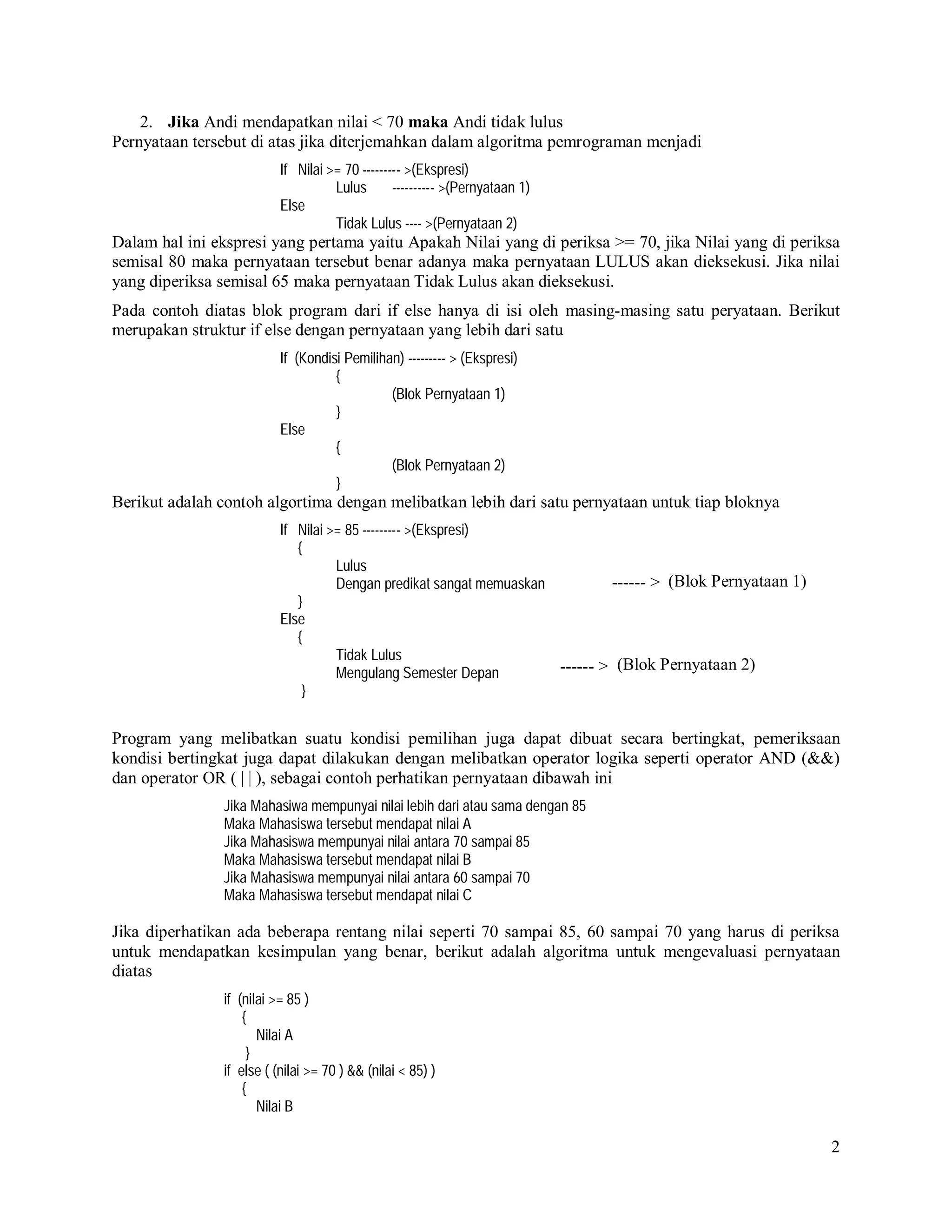2. teknik pemilihan dalam_pemrograman | PDF