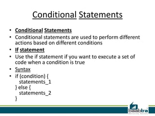 conditional statements | PPTX