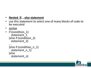 conditional statements | PPTX