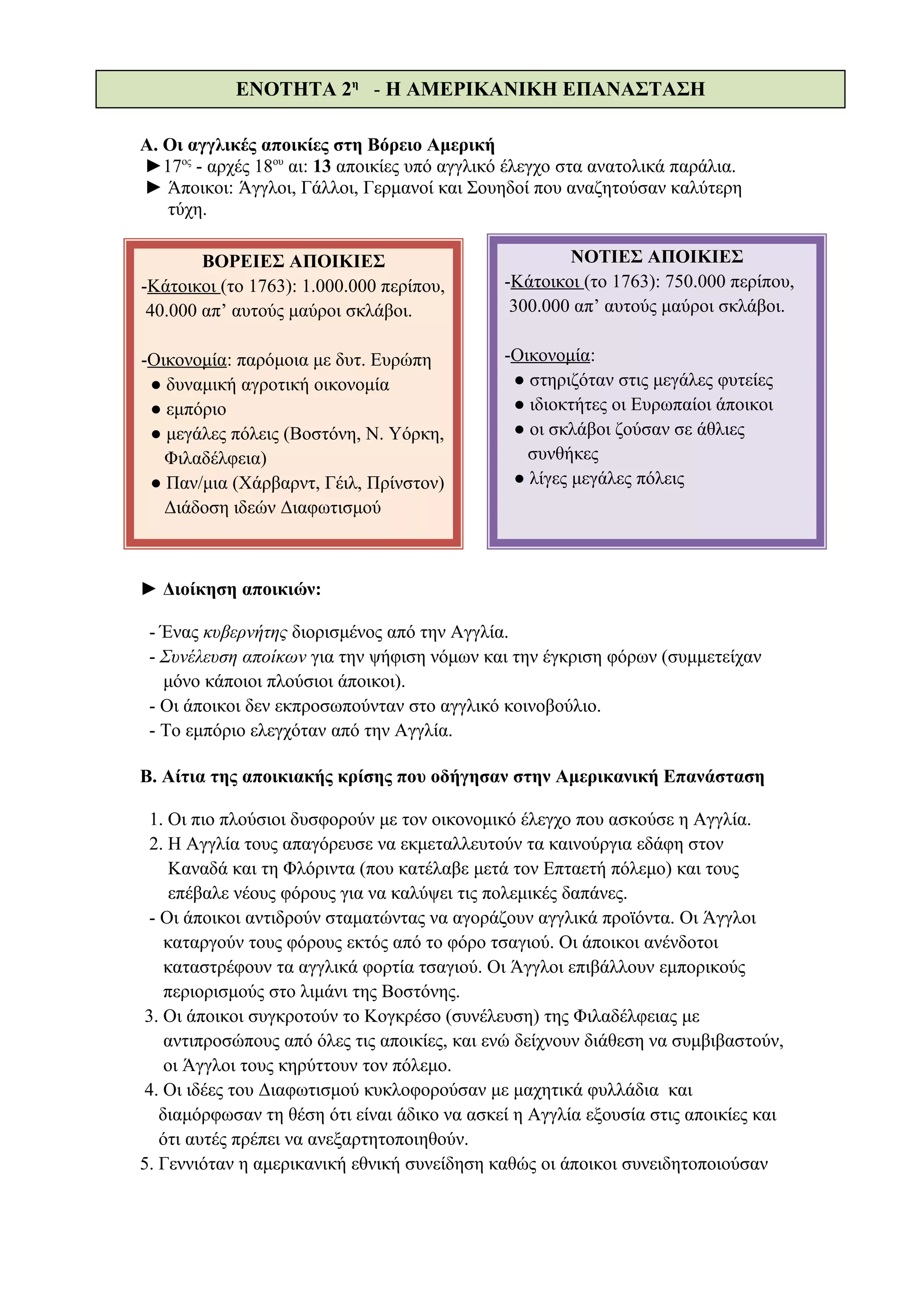 ενότητα 2 αμερικαν. επαν. | PDF