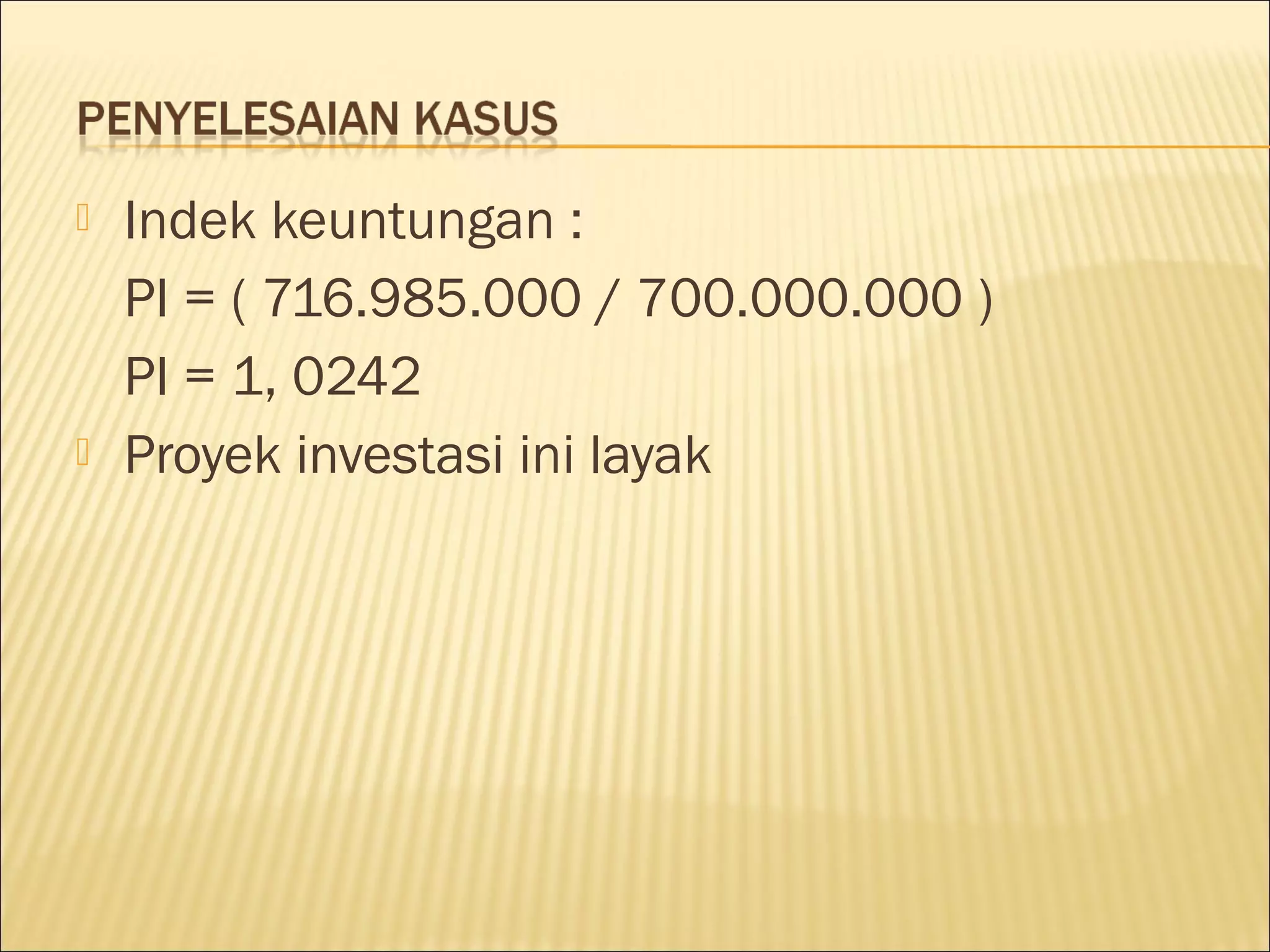 metode penilaian investasi | PPT