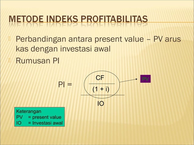 metode penilaian investasi | PPT