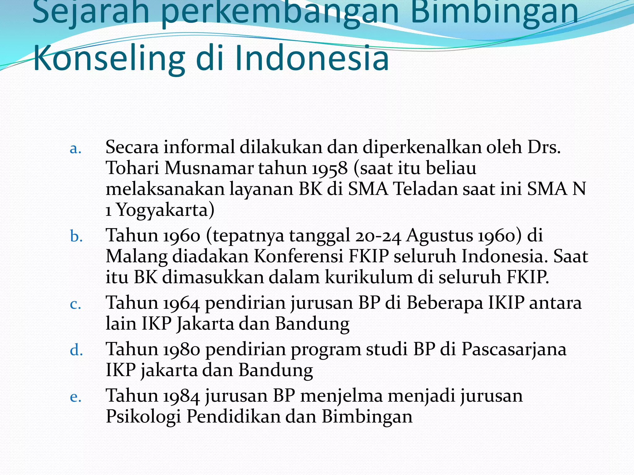 sejarah bimbingan dan konseling | PPTX