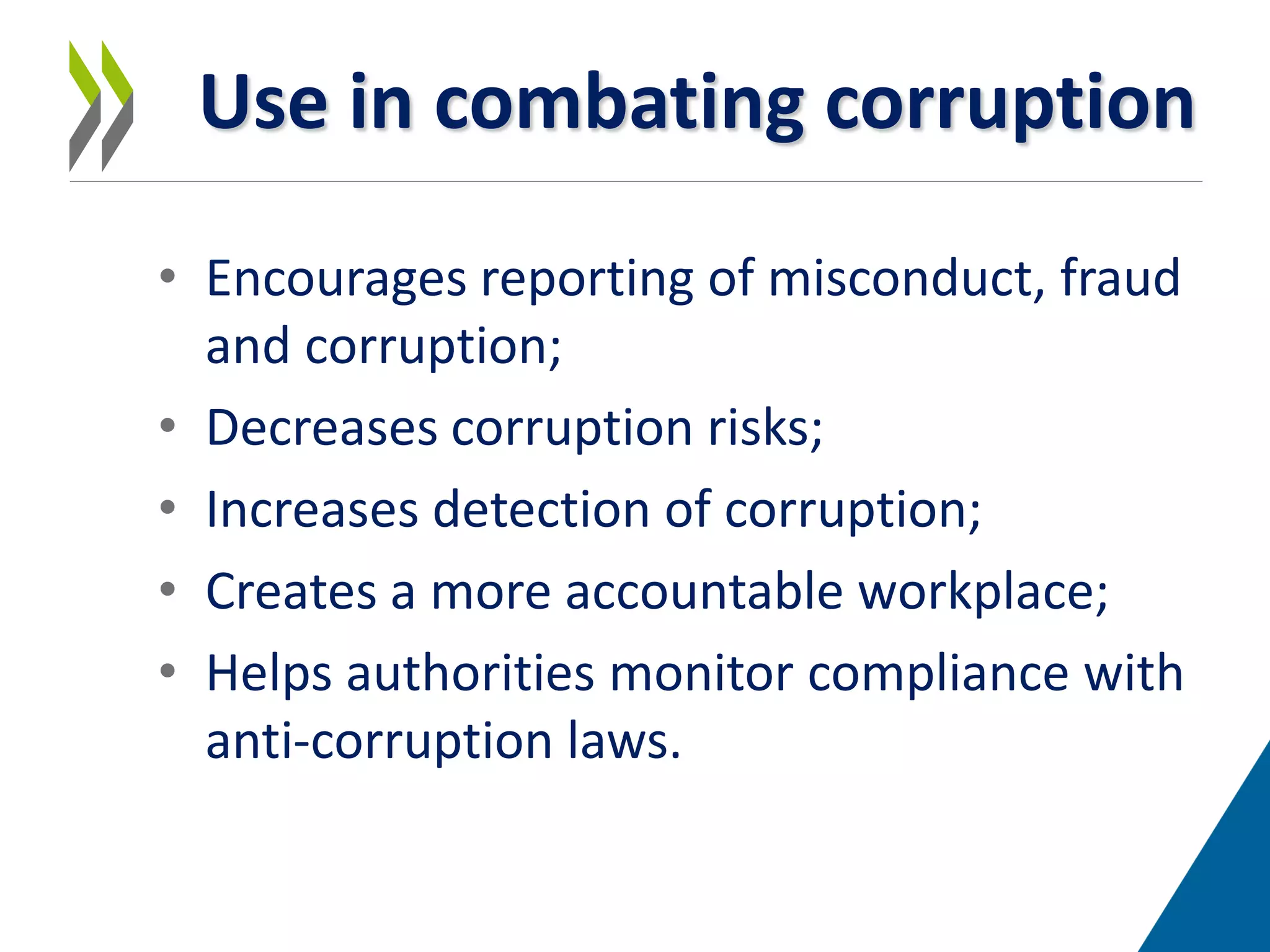 Whistleblower Protection Legislation and Mechanisms / Leah Ambler, OECD Anti-Corruption Division ...