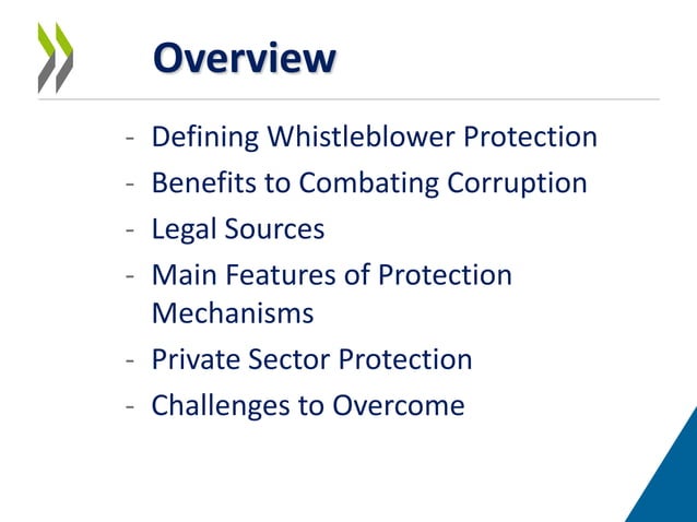 Whistleblower Protection Legislation and Mechanisms / Leah Ambler, OECD ...