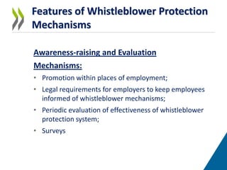 Whistleblower Protection Legislation and Mechanisms / Leah Ambler, OECD Anti-Corruption Division ...