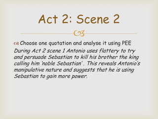 Power and language in Act 2 Scene 1 of The Tempest | PPTX