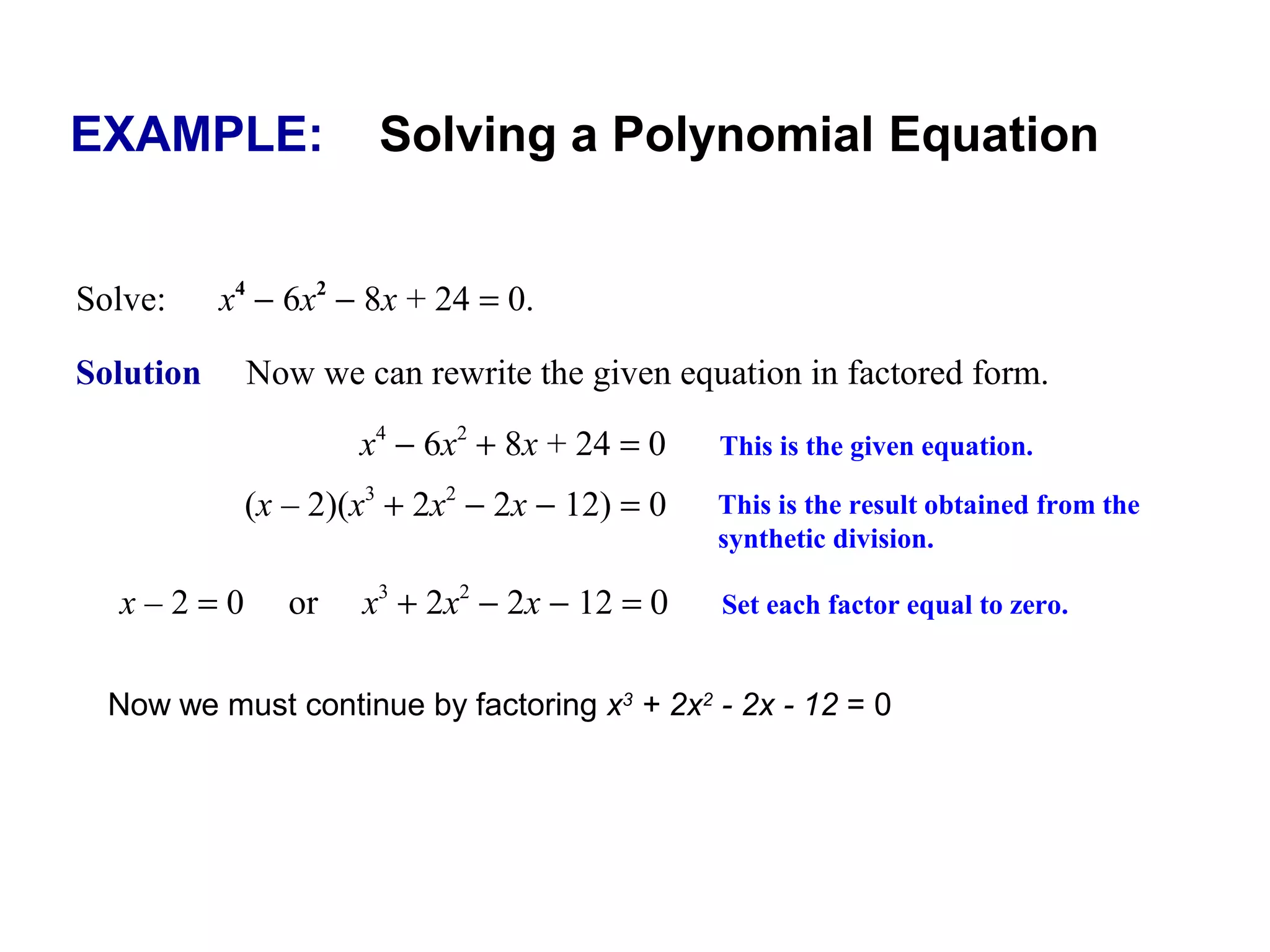 Rational Zeros and Decarte's Rule of Signs | PPT
