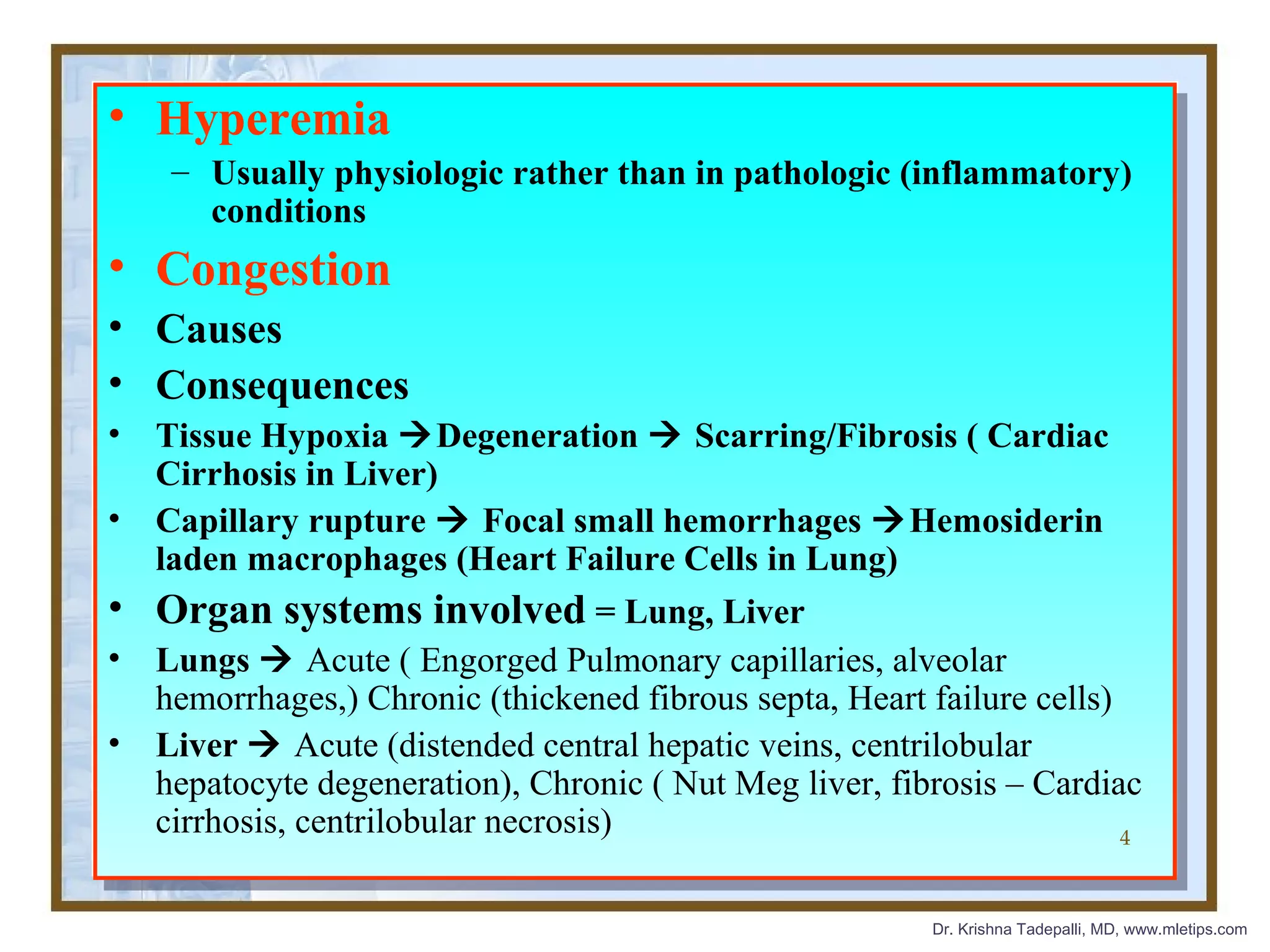 2. hyperemia and congestion; hemodynamic disorders | PPT