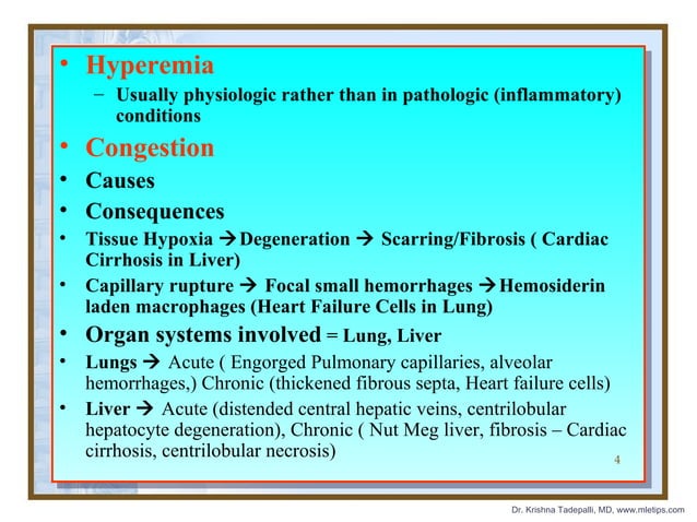 2. hyperemia and congestion; hemodynamic disorders | PPT