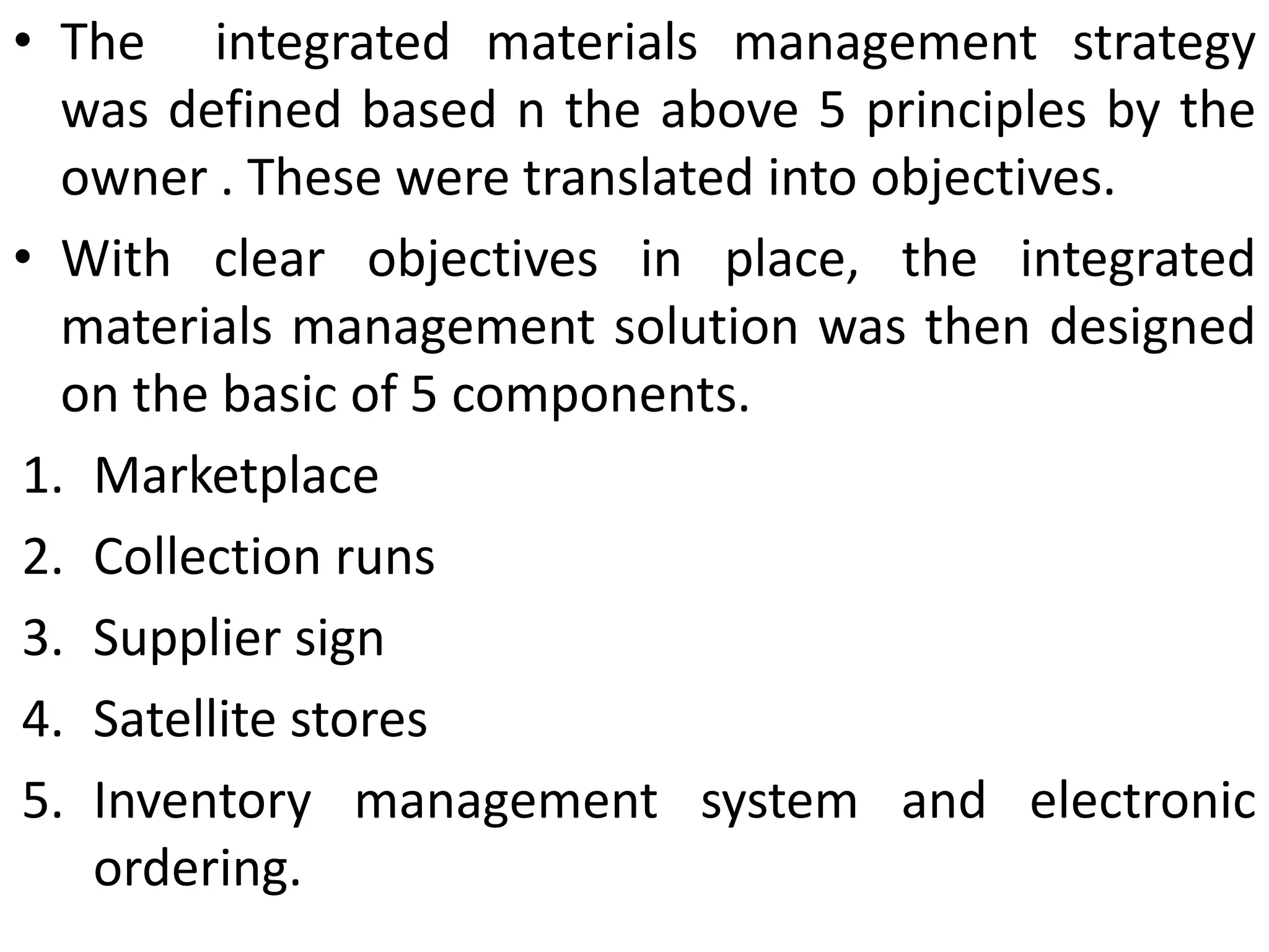 integrated material management | PPTX