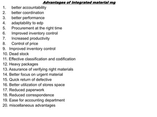 integrated material management | PPTX
