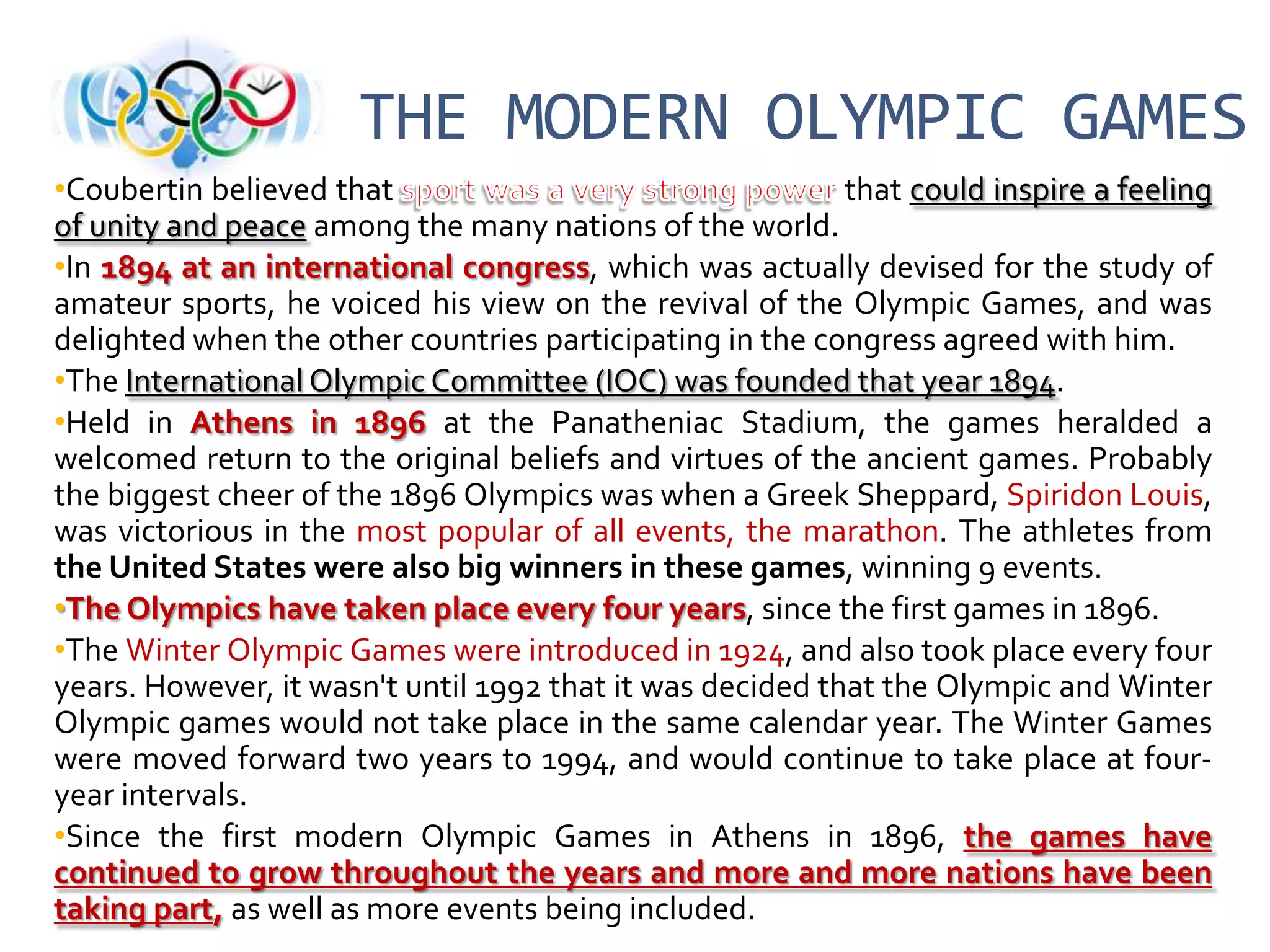 2. modern olympic games | PPT